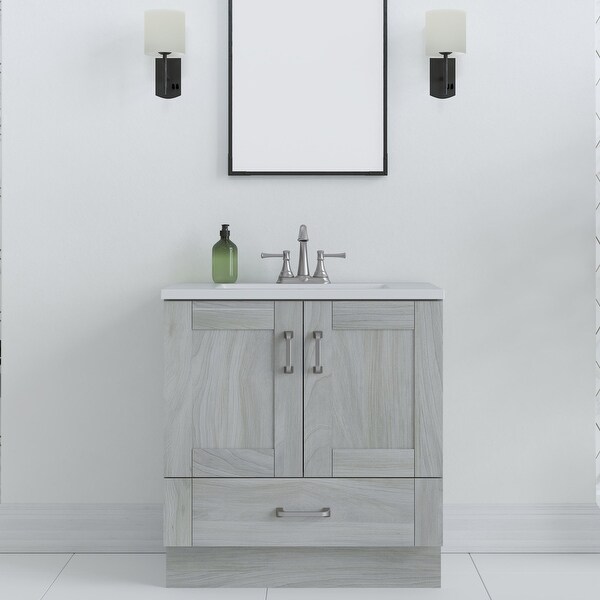 BNK 24/30/36 inch Freestanding Single Sink Bathroom Vanity with Soft Close Door and 1 adjustable ...